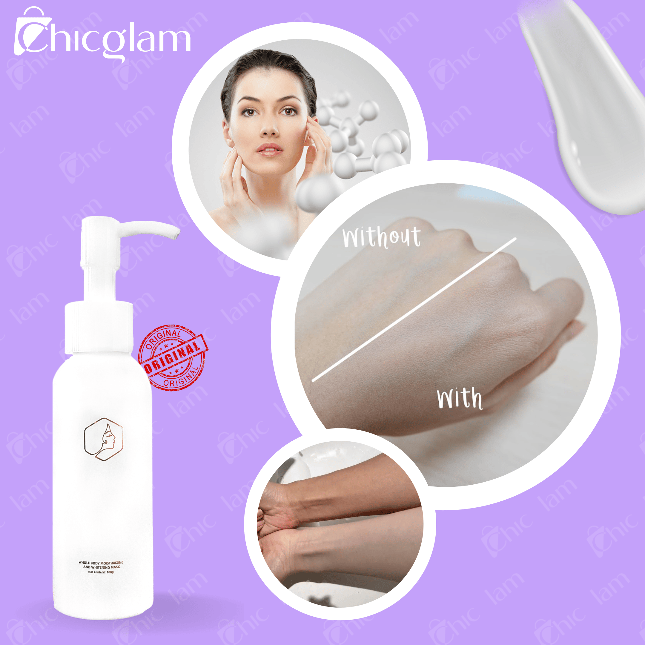كريم تبييض البشرة الكوري الاصليWHITE GLAM – chicGlam
